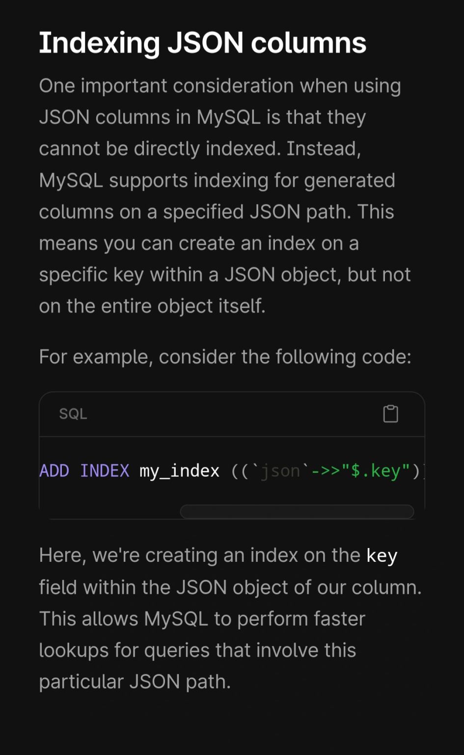 Khalid Naseer on LinkedIn: Indexing JSON columns Khalid Naseer on LinkedIn: Indexing JSON columns
