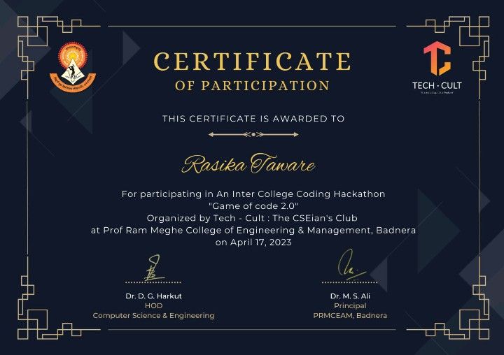 Rasika Taware on LinkedIn: #gameofcode #opportunity #management #tech # ... Rasika Taware on LinkedIn: #gameofcode #opportunity #management #tech # ...