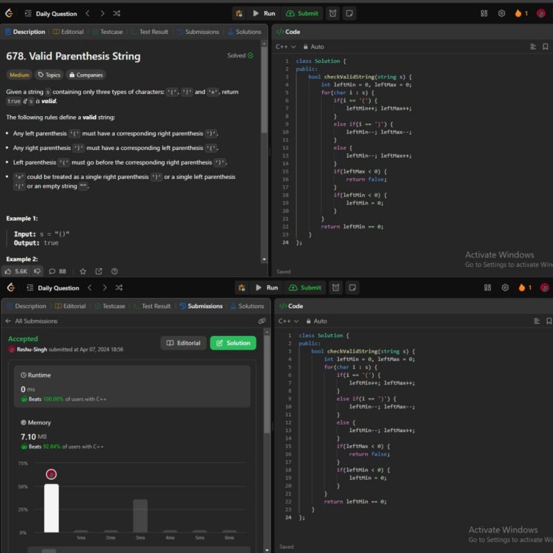 Reshu Singh on LinkedIn: 56/75 of Leetcode Challenge !! problem - Valid ... Reshu Singh on LinkedIn: 56/75 of Leetcode Challenge !! problem - Valid ...