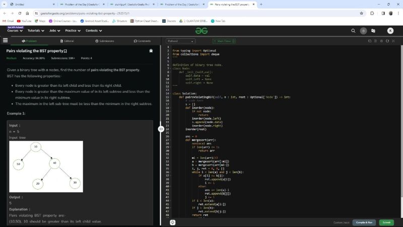 Day 38 of 100 Days DSA Challenge with GeeksforGeeks | Kshitij Sharma ... Day 38 of 100 Days DSA Challenge with GeeksforGeeks | Kshitij Sharma ...