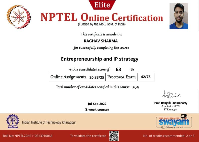 Raghav Sharma on LinkedIn: #swayam #nptel #entrepreneurship #ipstrategy ... Raghav Sharma on LinkedIn: #swayam #nptel #entrepreneurship #ipstrategy ...