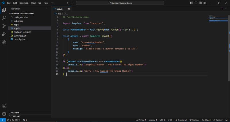 Completed a CLI number guessing game with TypeScript/Node.js | Hammad ... Completed a CLI number guessing game with TypeScript/Node.js | Hammad ...