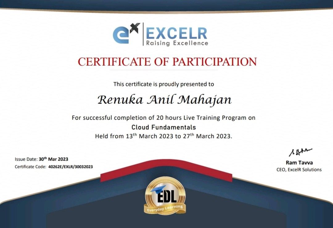 Renuka Mahajan on LinkedIn: #training #connections #cloud #thankyou Renuka Mahajan on LinkedIn: #training #connections #cloud #thankyou