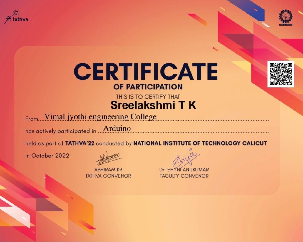 Sreelakshmi T K on LinkedIn: #arduino #embeddedsystems #iot #tathva22 # ... Sreelakshmi T K on LinkedIn: #arduino #embeddedsystems #iot #tathva22 # ...