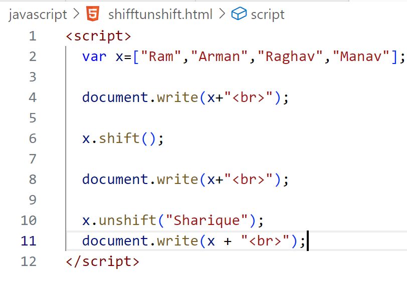 MD SHARIQUE AFTAB on LinkedIn: shift() and unshift() Array in ... MD SHARIQUE AFTAB on LinkedIn: shift() and unshift() Array in ...