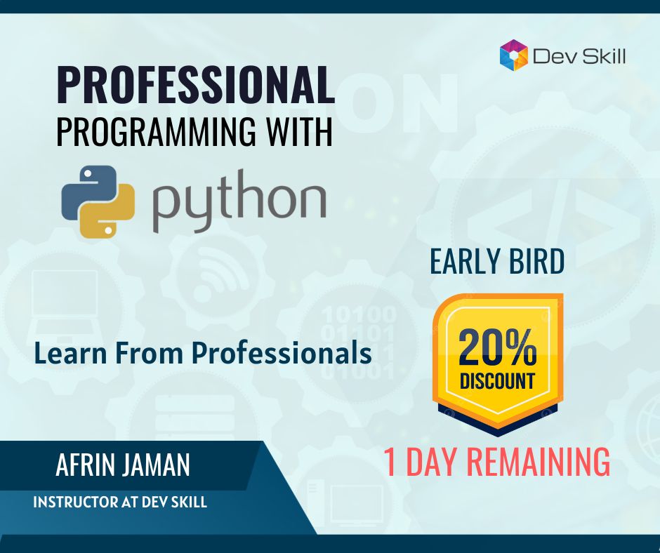 Dev Skill BD on LinkedIn: আর্লি বার্ড রেজিস্ট্রশন ও পেমেন্টে ২০ ... Dev Skill BD on LinkedIn: আর্লি বার্ড রেজিস্ট্রশন ও পেমেন্টে ২০ ...
