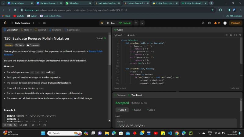 Hari Challa on LinkedIn: #100daysleetcode #dsajourney Hari Challa on LinkedIn: #100daysleetcode #dsajourney
