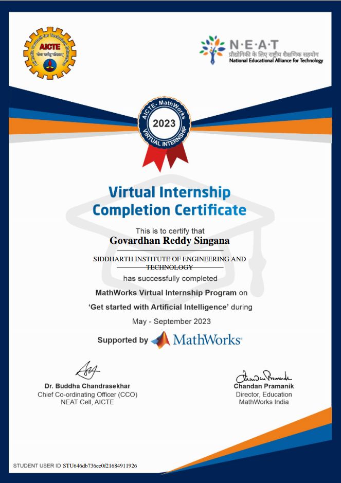Singana Govardhan Reddy on LinkedIn: #certification #internship #aicte ... Singana Govardhan Reddy on LinkedIn: #certification #internship #aicte ...