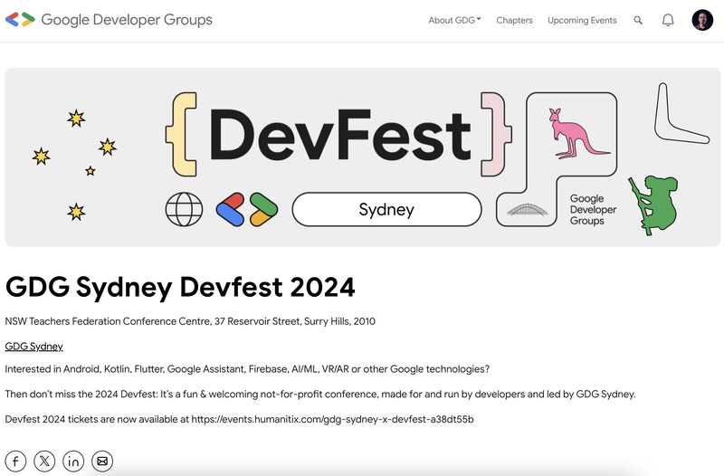 GDG Sydney on LinkedIn: 21 days to go, see you there. Grab the tickets ... GDG Sydney on LinkedIn: 21 days to go, see you there. Grab the tickets ...