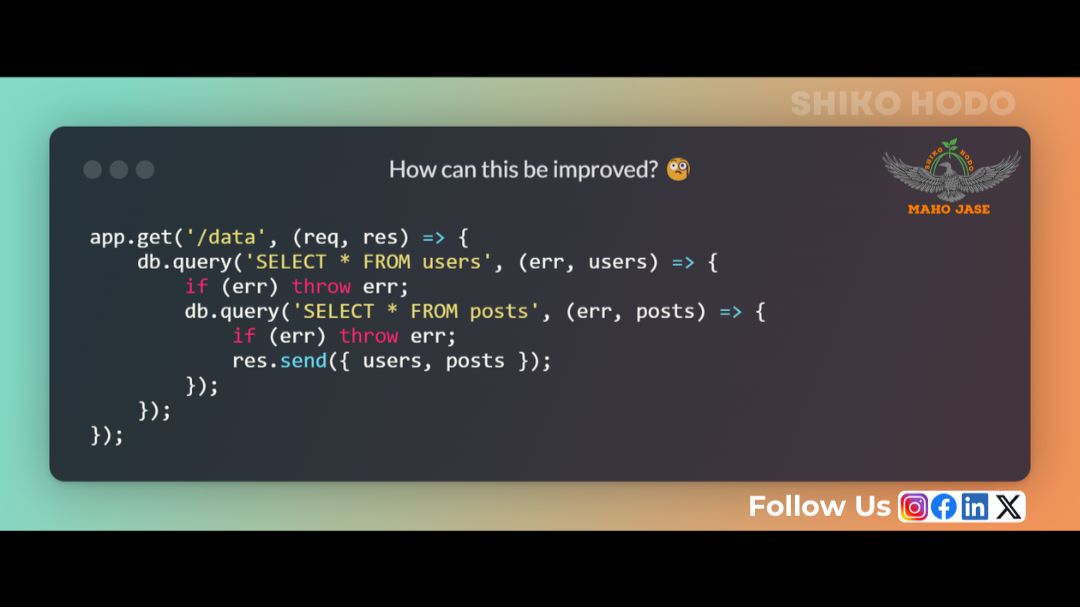 Maho Jase IT on LinkedIn: #expressjs #nodejs #webdevtips #cleancode # ... Maho Jase IT on LinkedIn: #expressjs #nodejs #webdevtips #cleancode # ...