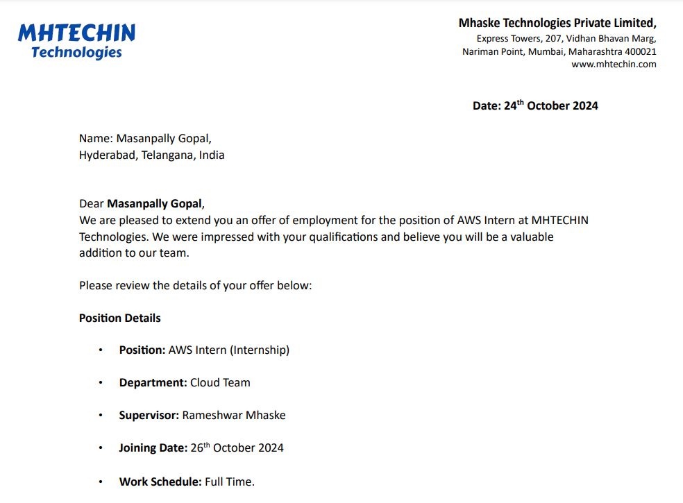Masanpally Gopal on LinkedIn: #aws #cloudcomputing #internship # ... Masanpally Gopal on LinkedIn: #aws #cloudcomputing #internship # ...