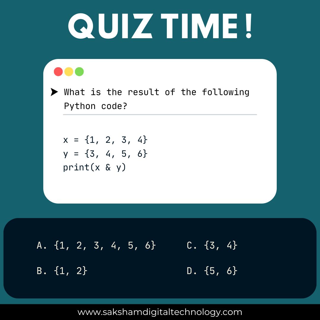 Saksham Digital Technology on LinkedIn: #pythonquiz #testyourskills # ... Saksham Digital Technology on LinkedIn: #pythonquiz #testyourskills # ...