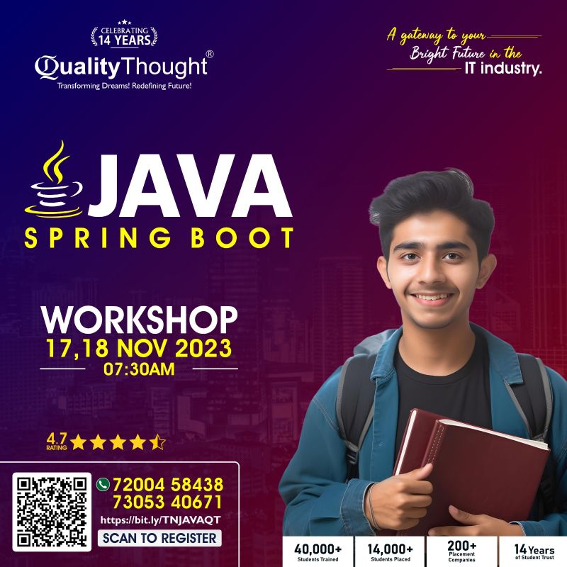 Quality Thought Infosystems on LinkedIn: #java #javaprogram # ... Quality Thought Infosystems on LinkedIn: #java #javaprogram # ...