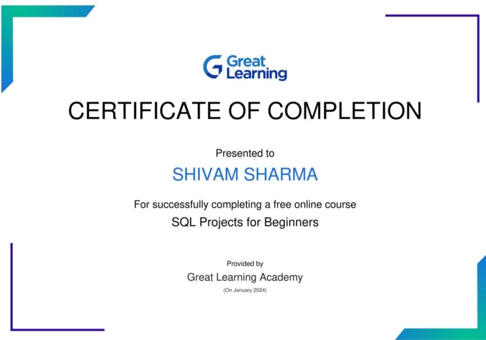 Shivam Sharma on LinkedIn: #sql #sqldeveloper #greatlearning # ... Shivam Sharma on LinkedIn: #sql #sqldeveloper #greatlearning # ...