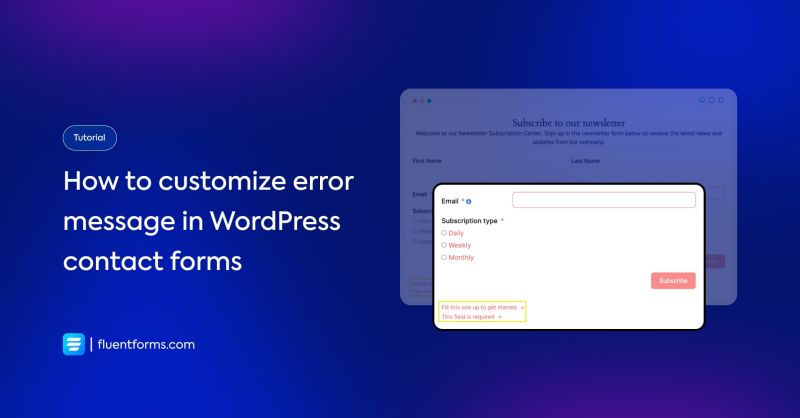 Fluent Forms on LinkedIn: Customizing error messages in your WordPress ... Fluent Forms on LinkedIn: Customizing error messages in your WordPress ...