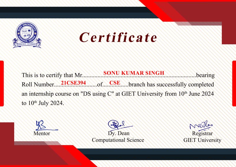 Sonu kumar Singh on LinkedIn: #datastructures #cprogramming #internship ... Sonu kumar Singh on LinkedIn: #datastructures #cprogramming #internship ...