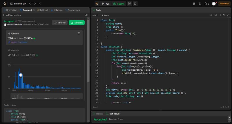 #leetcode #100daysofcode #trie #dfs #wordsearch #problemsolving ... #leetcode #100daysofcode #trie #dfs #wordsearch #problemsolving ...