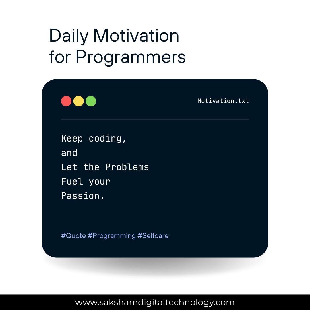 Saksham Digital Technology on LinkedIn: #programmingmotivation #coding ... Saksham Digital Technology on LinkedIn: #programmingmotivation #coding ...
