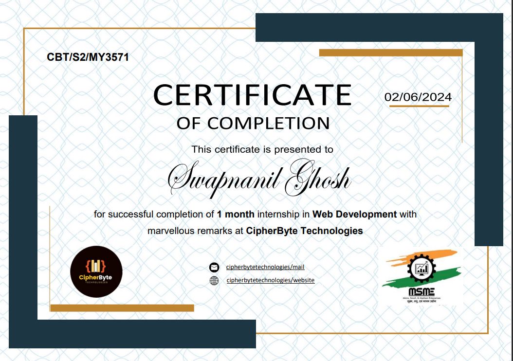Swapnanil Ghosh on LinkedIn: #internship #webdevelopment #learning # ... Swapnanil Ghosh on LinkedIn: #internship #webdevelopment #learning # ...