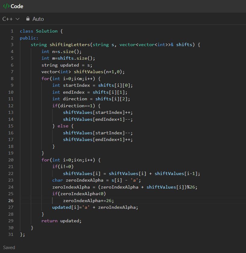 Supratim Bhattacharjee on LinkedIn: Leetcode POTD: Shifting Letters II ... Supratim Bhattacharjee on LinkedIn: Leetcode POTD: Shifting Letters II ...