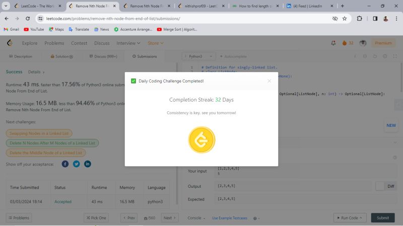 Nithish Raj Parthiparaj on LinkedIn: #leetcode #consistency #personalgrowth Nithish Raj Parthiparaj on LinkedIn: #leetcode #consistency #personalgrowth