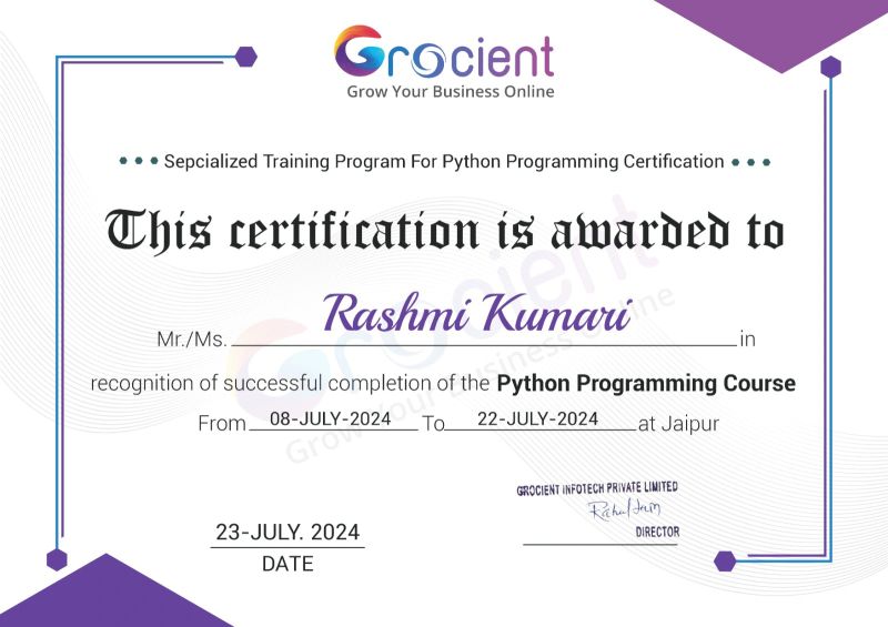 RASHMI KUMARI on LinkedIn: #python #programming #industrialtraining # ... RASHMI KUMARI on LinkedIn: #python #programming #industrialtraining # ...