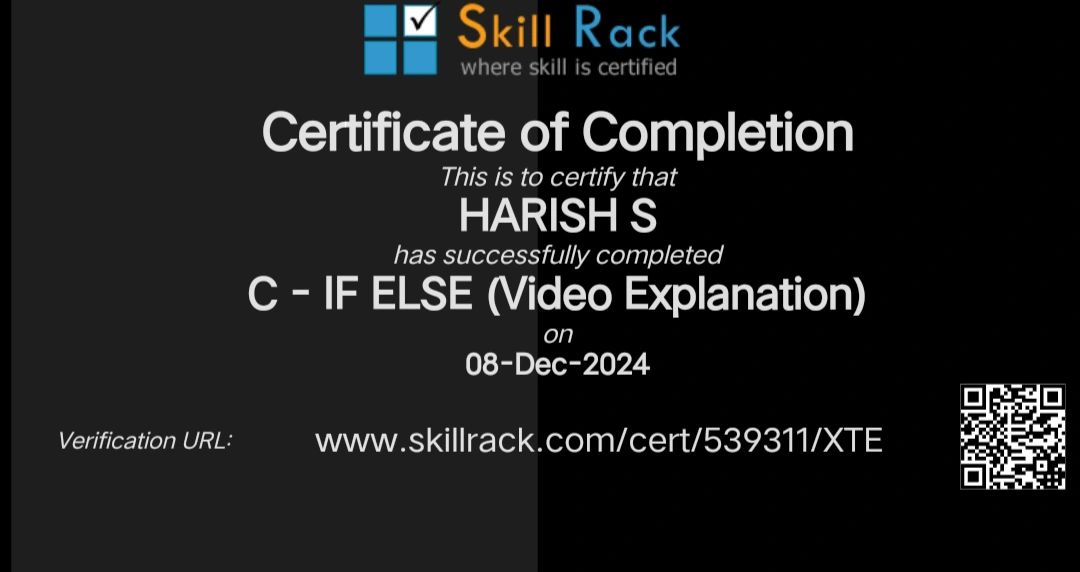#cprogramming #skillrack #coding #learning #certification… | HARISH S #cprogramming #skillrack #coding #learning #certification… | HARISH S