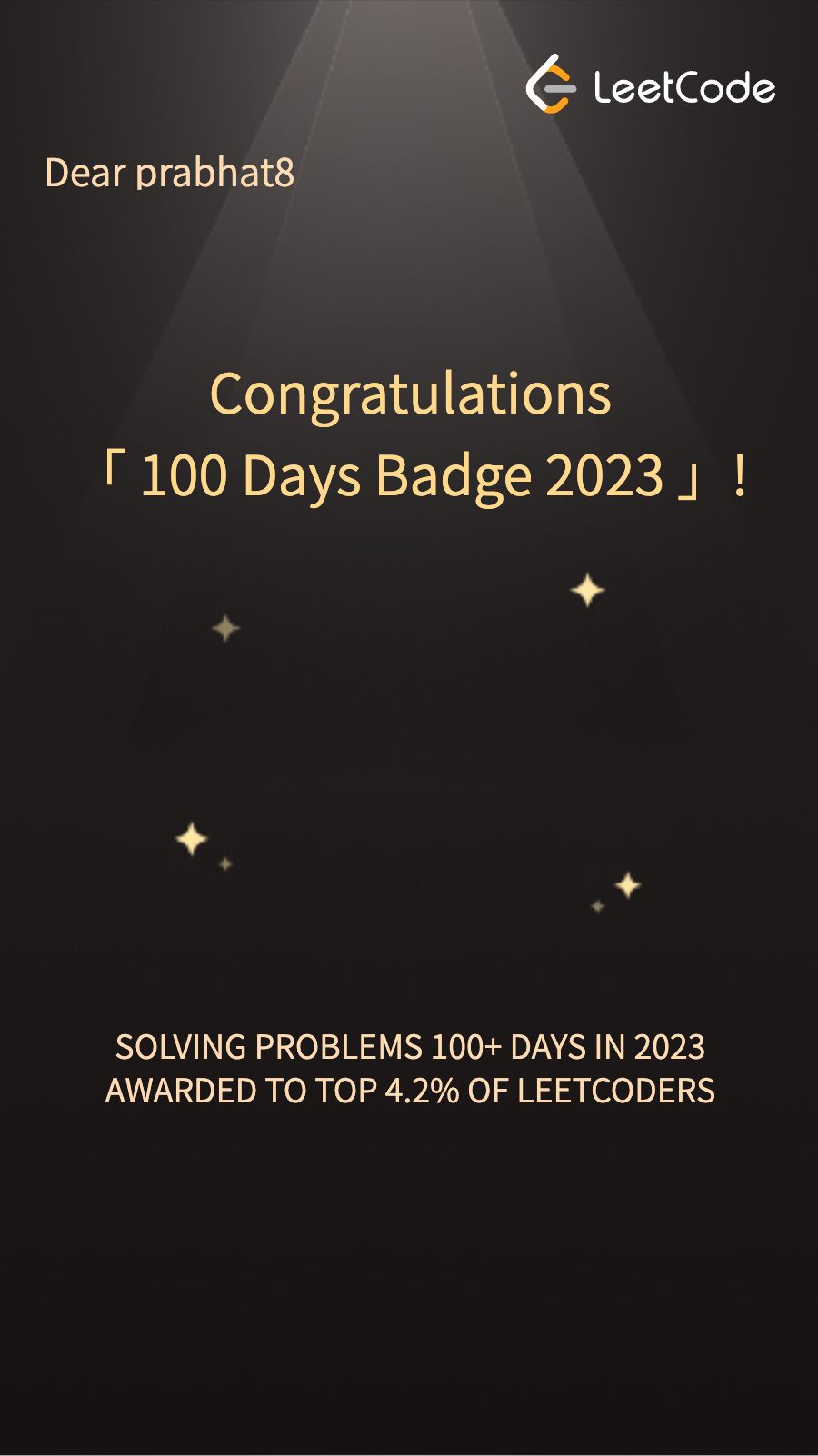 Prabhat rai on LinkedIn: 🎉 Earned the leetcode 100 Dayscode badge, As a ... Prabhat rai on LinkedIn: 🎉 Earned the leetcode 100 Dayscode badge, As a ...