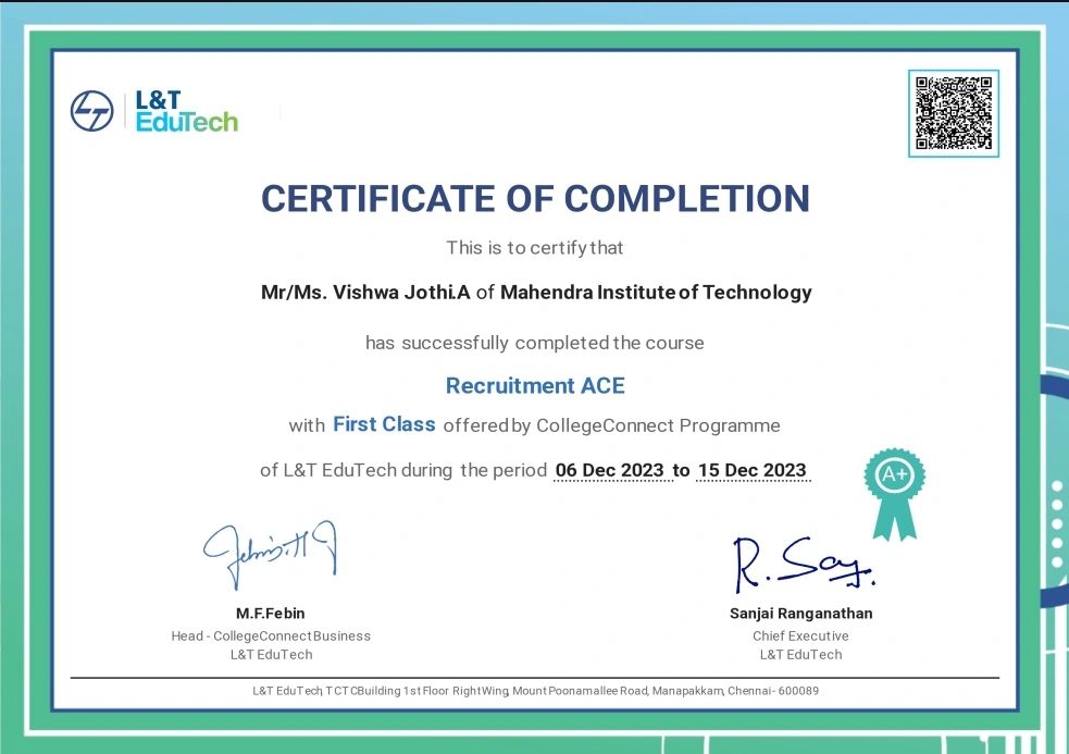 Vishwa Jothi.A on LinkedIn: #professionaldevelopment #aptitude Vishwa Jothi.A on LinkedIn: #professionaldevelopment #aptitude