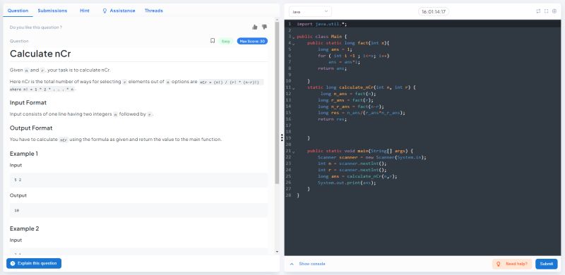 How to solve nCr problem with Java | Kartik Kumar posted on the topic ... How to solve nCr problem with Java | Kartik Kumar posted on the topic ...