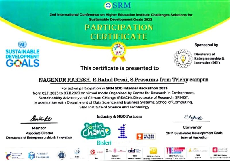 Prasanna R on LinkedIn: SRM SDG internal hackathon Prasanna R on LinkedIn: SRM SDG internal hackathon