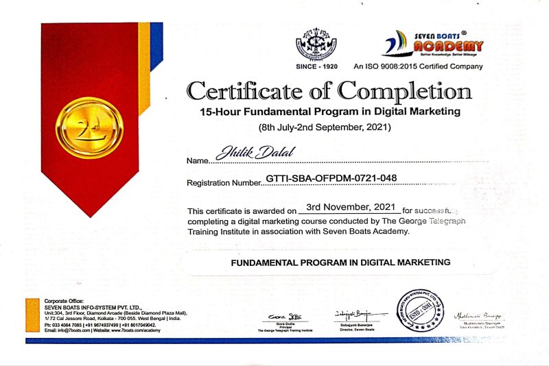 Jhilik Dalal on LinkedIn: #digitalmarketing #marketing #certificate # ... Jhilik Dalal on LinkedIn: #digitalmarketing #marketing #certificate # ...