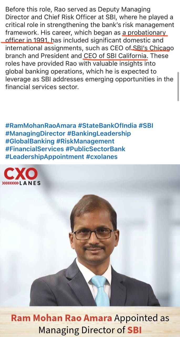 SADHU JANGRA on LinkedIn: Ram Mohan Rao appointed MD of SBI. SADHU JANGRA on LinkedIn: Ram Mohan Rao appointed MD of SBI.
