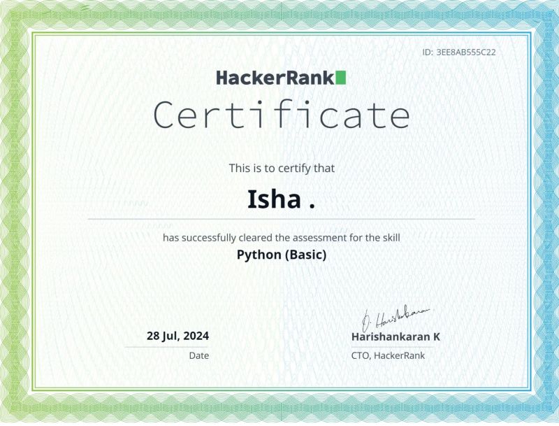 Isha . on LinkedIn: #python #coding #learning #hackerrank #programming ... Isha . on LinkedIn: #python #coding #learning #hackerrank #programming ...