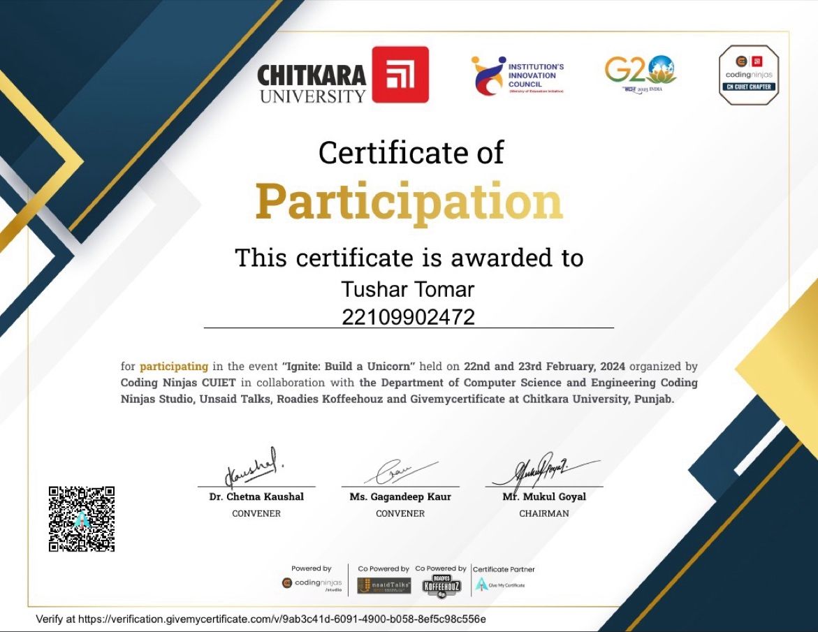 TUSHAR SINGH TOMAR on LinkedIn: #igniteevent #codingninjas # ... TUSHAR SINGH TOMAR on LinkedIn: #igniteevent #codingninjas # ...