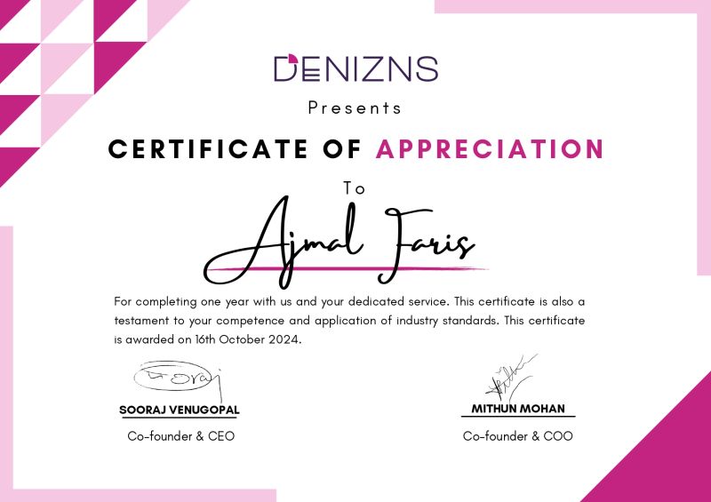 Muhammed Ajmal Faris on LinkedIn: Celebrating my first anniversary at ... Muhammed Ajmal Faris on LinkedIn: Celebrating my first anniversary at ...