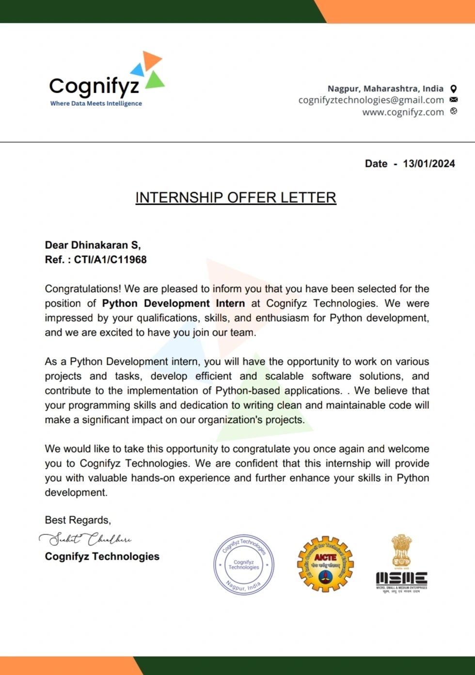 Dhinakaran S on LinkedIn: #cognifyztechnologies # ... Dhinakaran S on LinkedIn: #cognifyztechnologies # ...