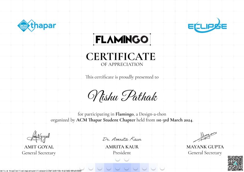 Nishu Pathak on LinkedIn: #flamingodesignathon #designinnovation #acmthapar Nishu Pathak on LinkedIn: #flamingodesignathon #designinnovation #acmthapar