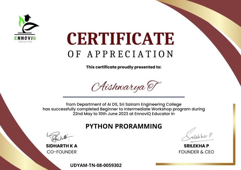 Aishwarya Thiruchelvan on LinkedIn: #ennoviq #pythonprogramming # ... Aishwarya Thiruchelvan on LinkedIn: #ennoviq #pythonprogramming # ...
