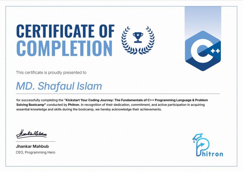 #cplusplus #problemsolving #codingjourney #phitron #certificate ... #cplusplus #problemsolving #codingjourney #phitron #certificate ...
