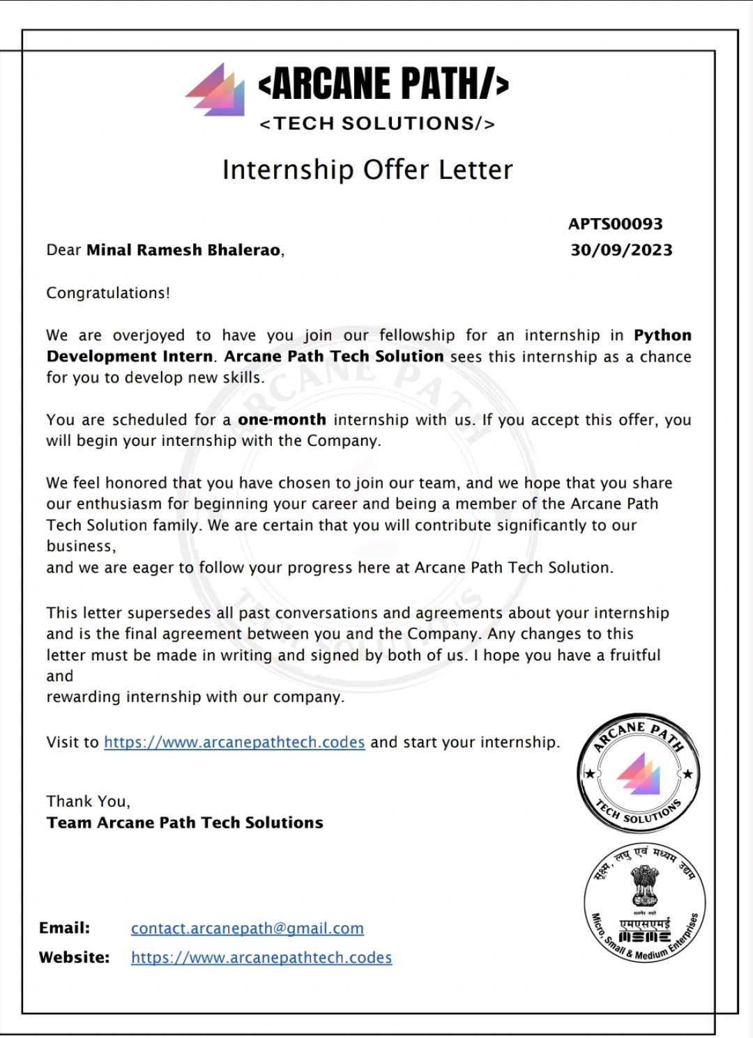 Minal Bhalerao on LinkedIn: #internship #python Minal Bhalerao on LinkedIn: #internship #python