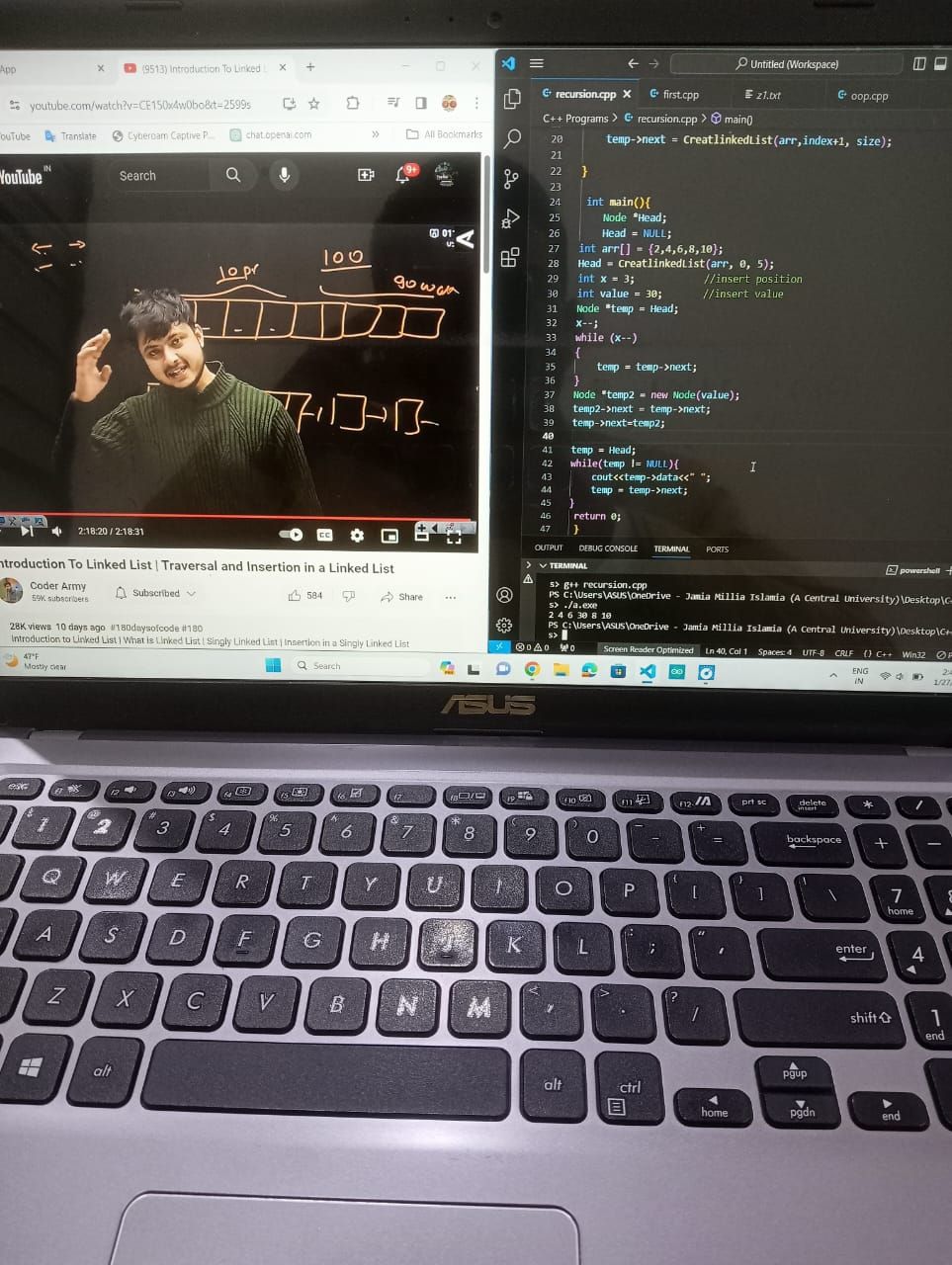 #180daysofcode #dsa #cpp #coderarmy #linkedlist #consistency #try ... #180daysofcode #dsa #cpp #coderarmy #linkedlist #consistency #try ...