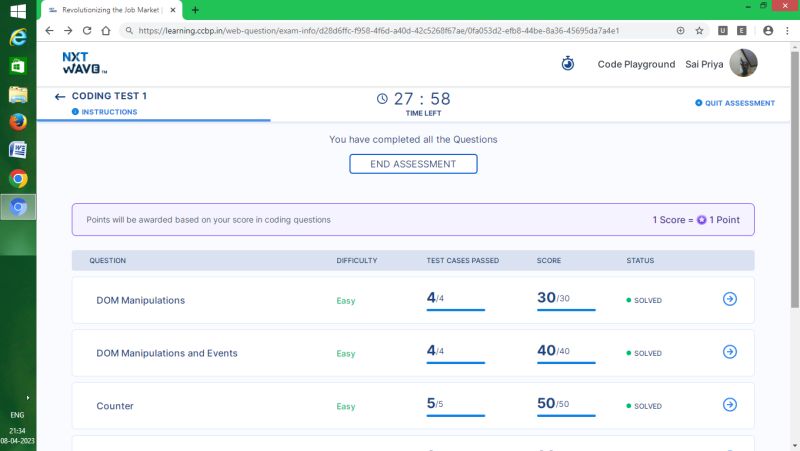 JavaScript coding test1 | Sai priya Rajamani JavaScript coding test1 | Sai priya Rajamani