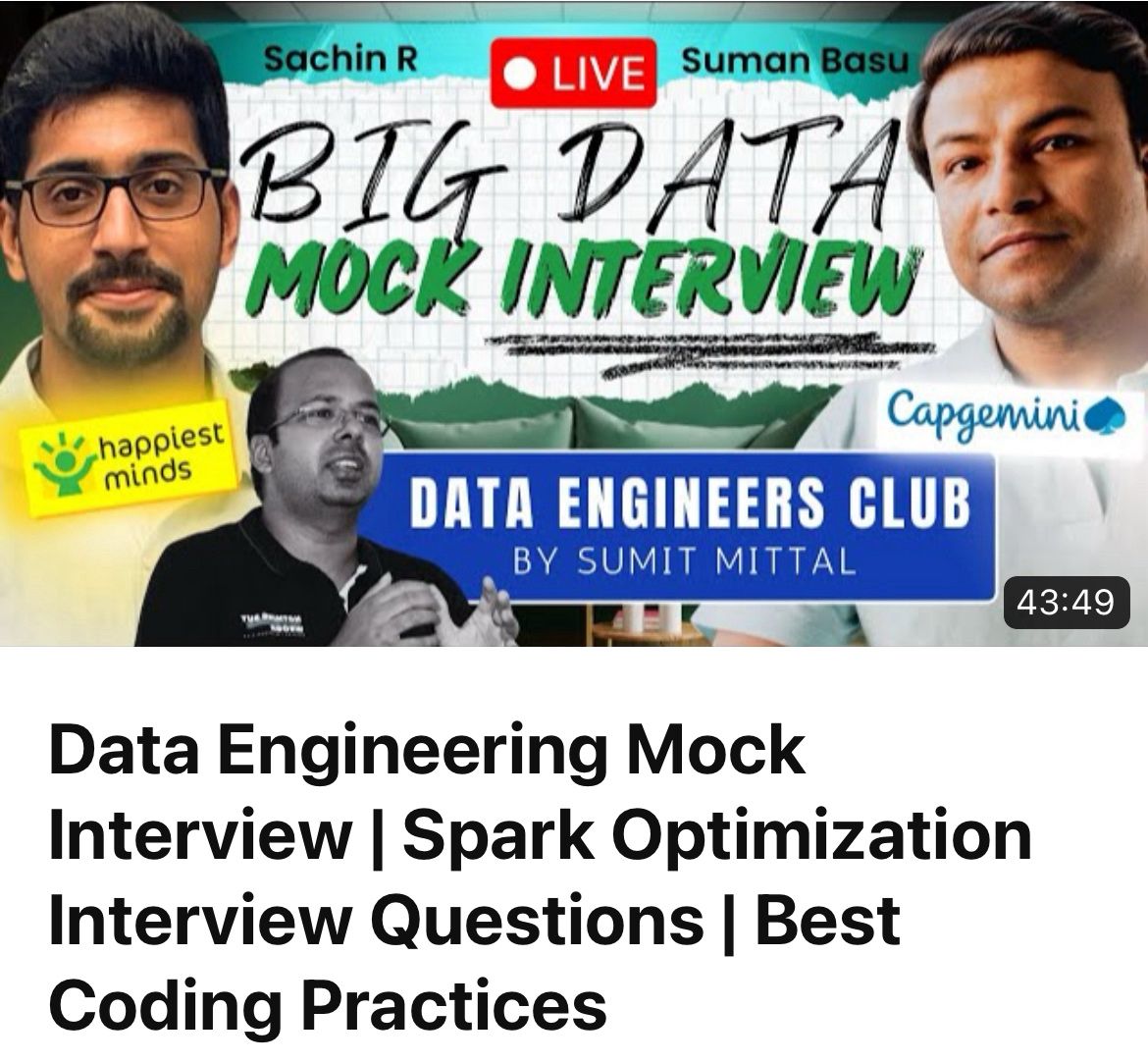 Sumit Mittal on LinkedIn: #bigdata #dataengineering #interview Sumit Mittal on LinkedIn: #bigdata #dataengineering #interview