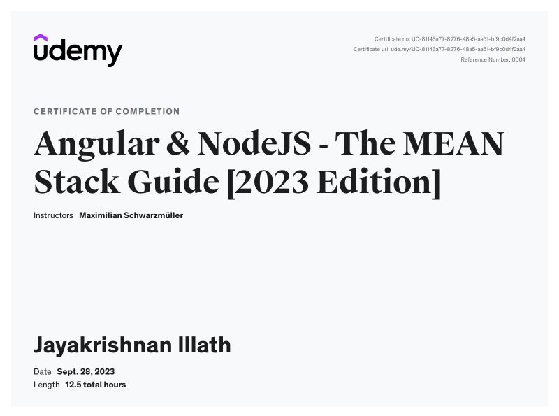Jayakrishnan N I on LinkedIn: #udemy #angular #nodejs #latest2023edition Jayakrishnan N I on LinkedIn: #udemy #angular #nodejs #latest2023edition
