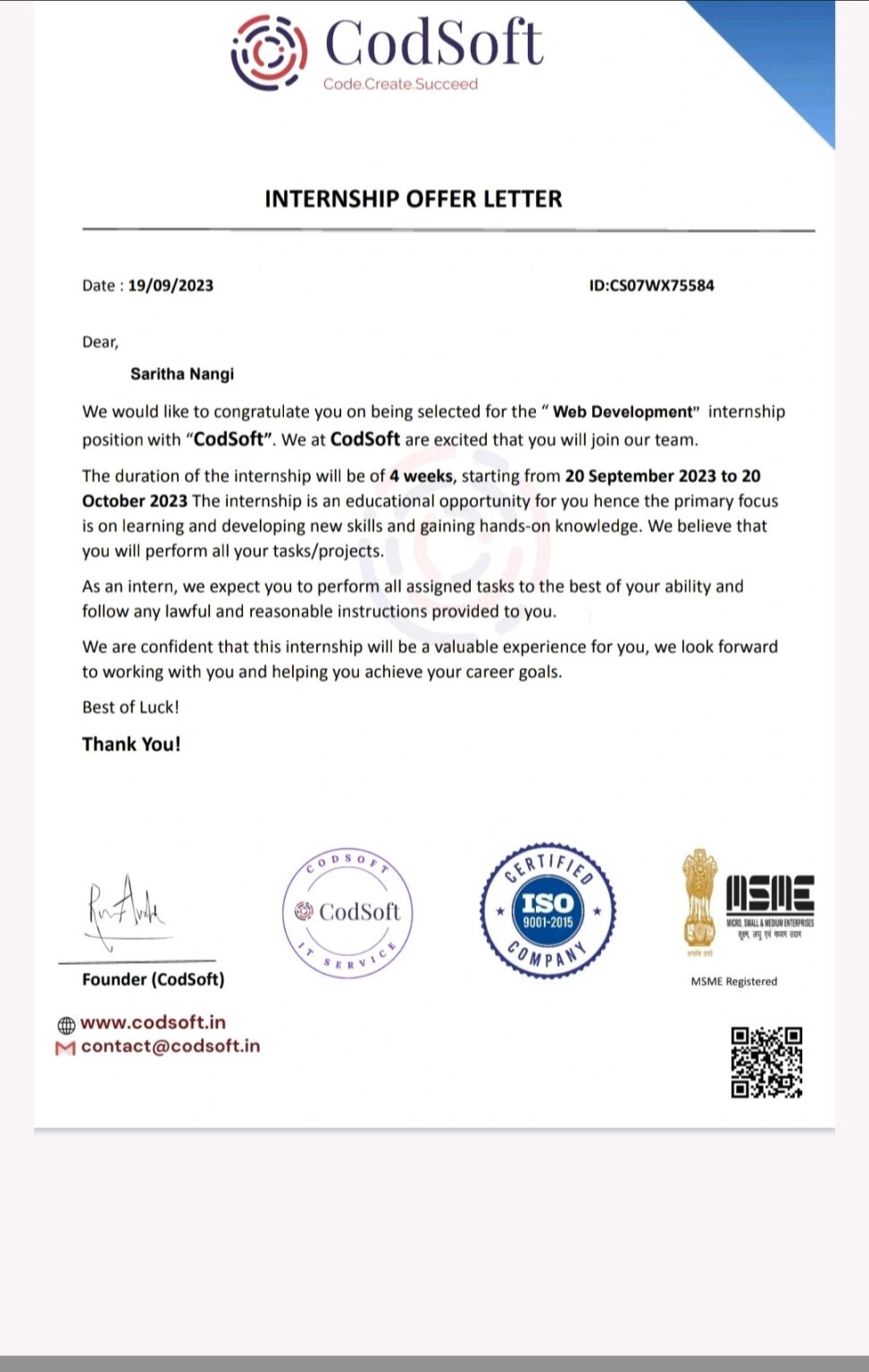 Saritha Nangi on LinkedIn: #codsoftinternship #codsoft Saritha Nangi on LinkedIn: #codsoftinternship #codsoft