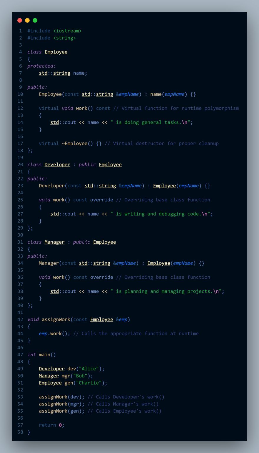 #cplusplus #polymorphism #virtualfunctions #oop #programmingjourney ... #cplusplus #polymorphism #virtualfunctions #oop #programmingjourney ...