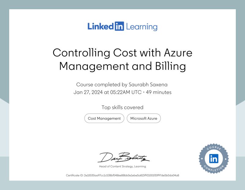 Saurabh Saxena on LinkedIn: Certificate of Completion Saurabh Saxena on LinkedIn: Certificate of Completion