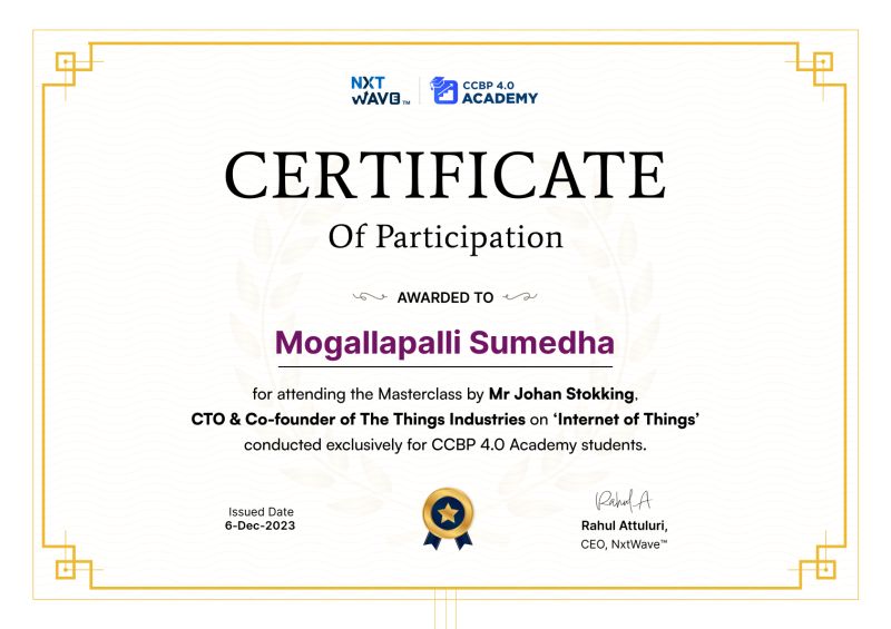 Sumedha Mogallapalli on LinkedIn: #iot #masterclass #learningjourney # ... Sumedha Mogallapalli on LinkedIn: #iot #masterclass #learningjourney # ...