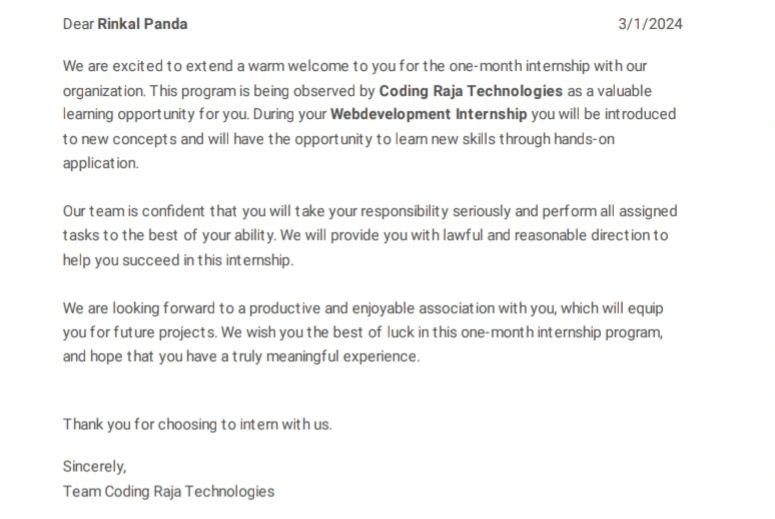 Rinkal Panda on LinkedIn: #newbeginnings #codingraja #excited Rinkal Panda on LinkedIn: #newbeginnings #codingraja #excited